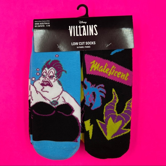 Disney | Accessories | Disney Villains Womens Socks Ursula Cruella ...